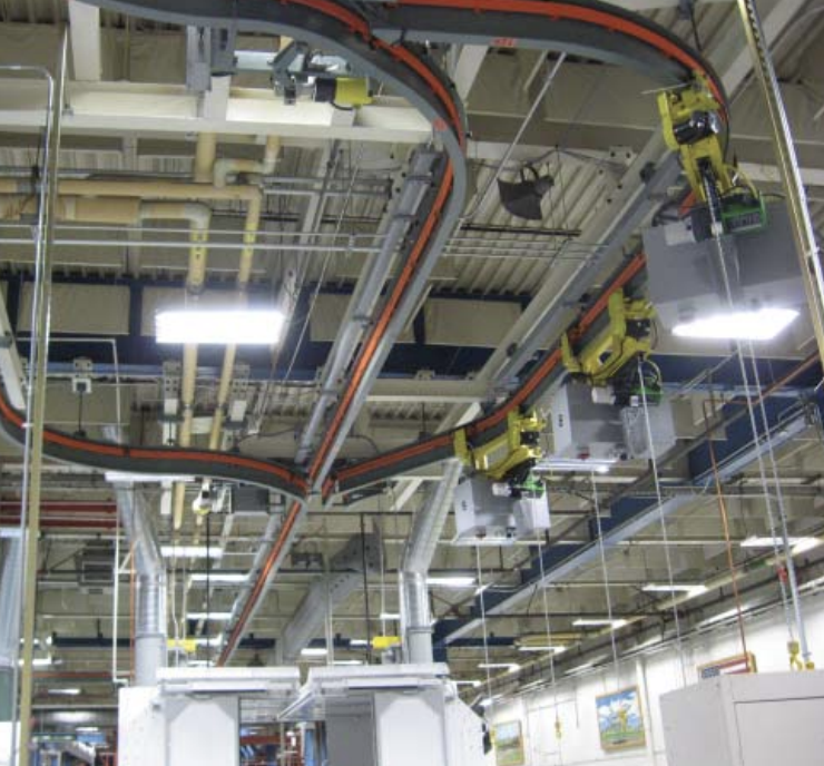 Automated Wheel and Strut Paint Line Monorail System